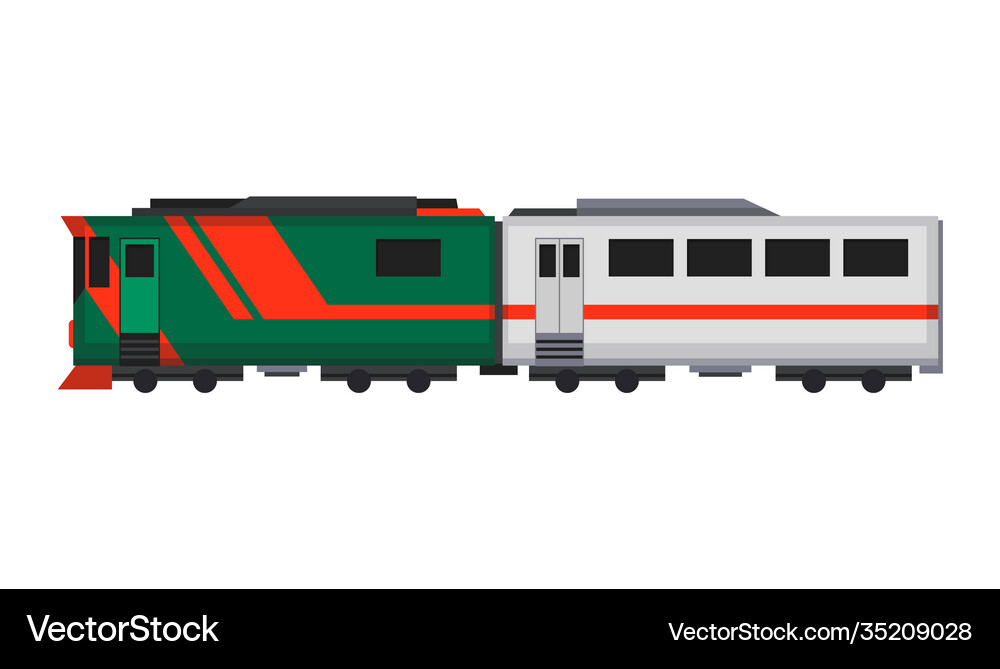 Passenger express train railway carriage cartoon Vector Image