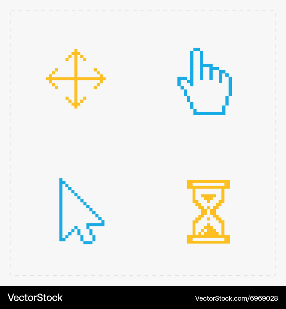 Pixel colorful cursors icons Royalty Free Vector Image