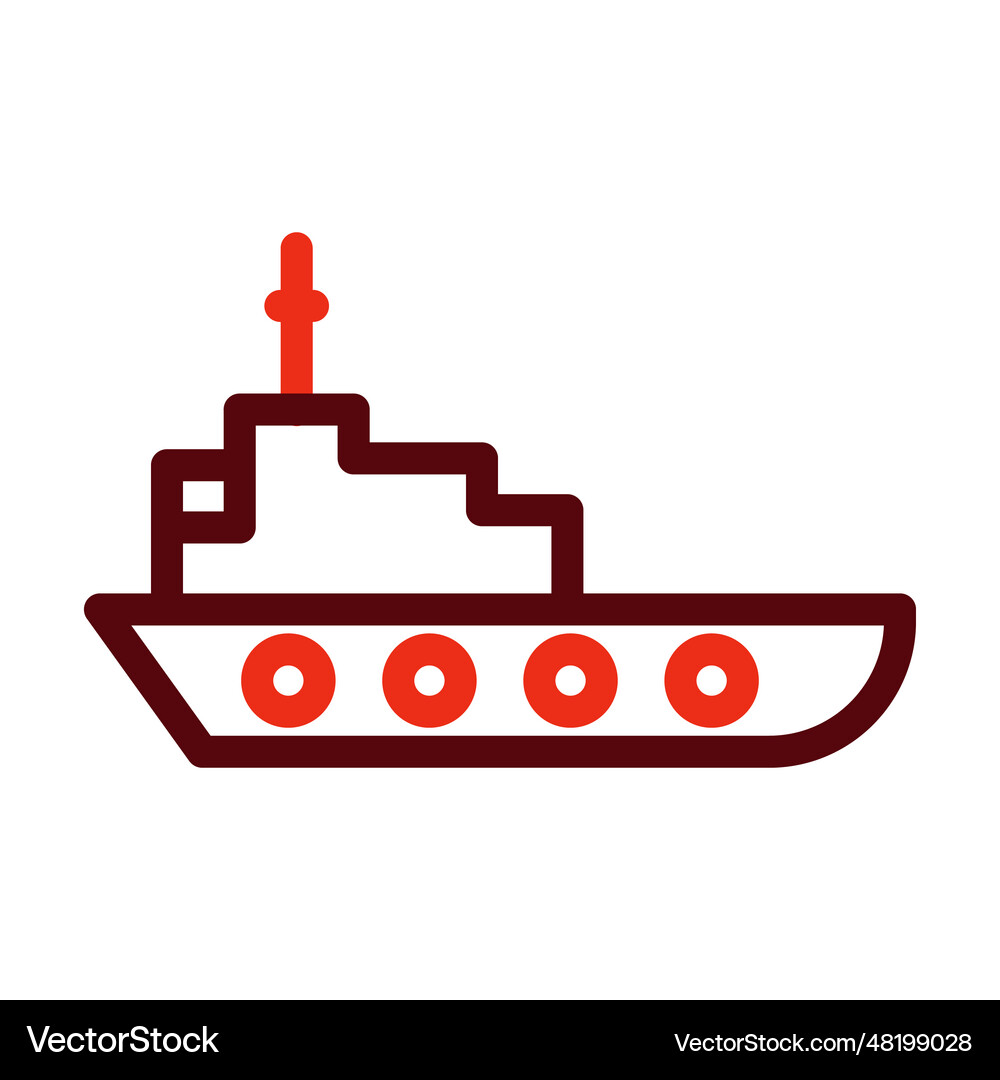 Ship glyph two color icon for personal and Vector Image