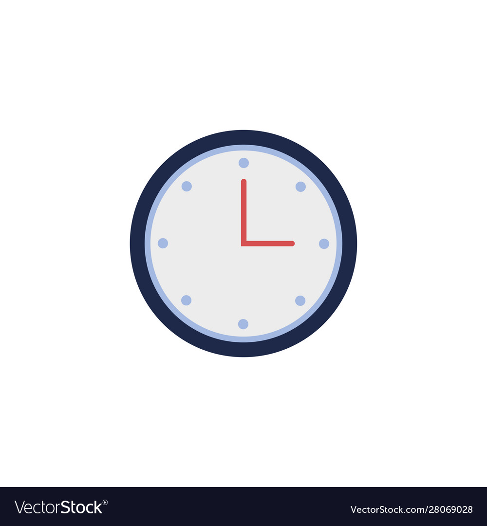 Time clock flat style icon Royalty Free Vector Image