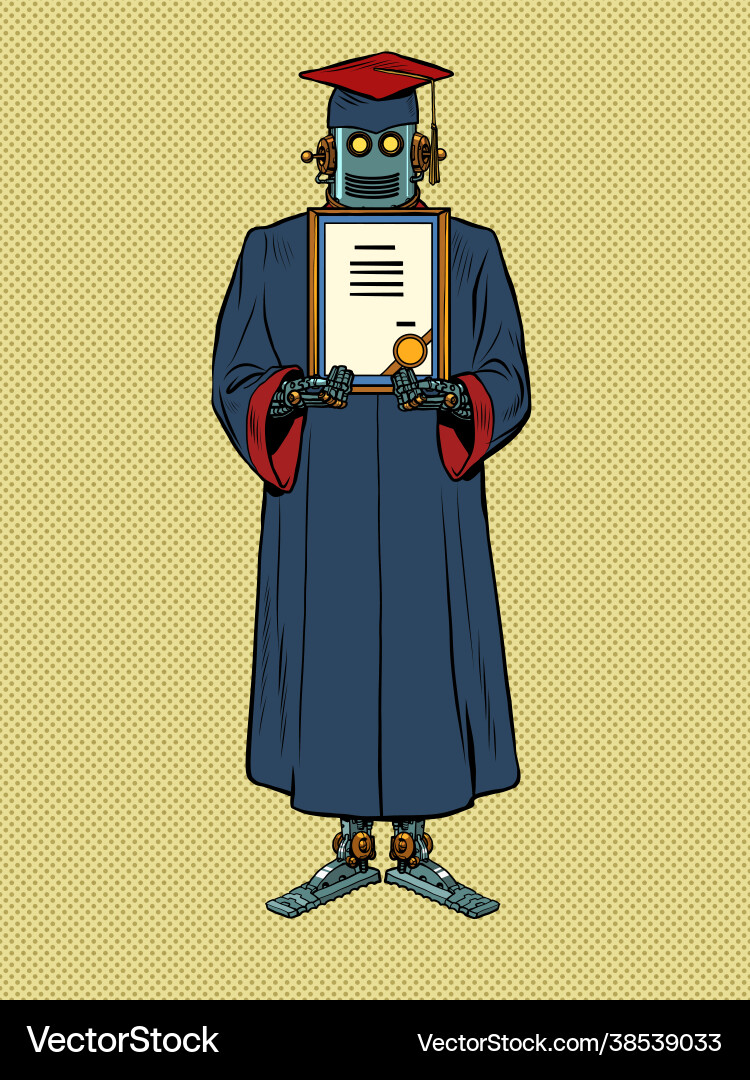 A graduate a university or college with a Vector Image