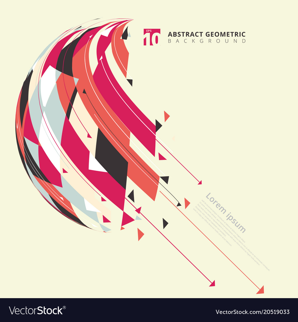 Abstract 3d geometric triangle lines striped Vector Image