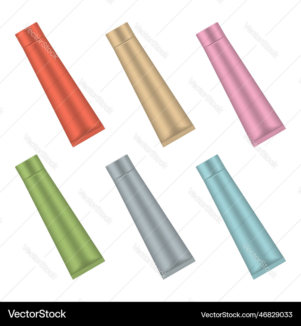 Blank color tube container isolated on white Vector Image