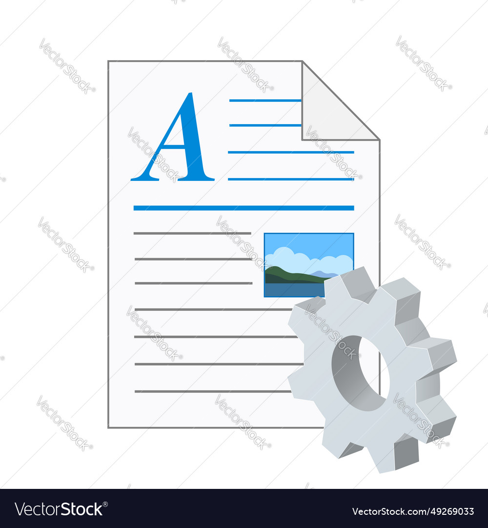 File computer document icon with gear icon Vector Image