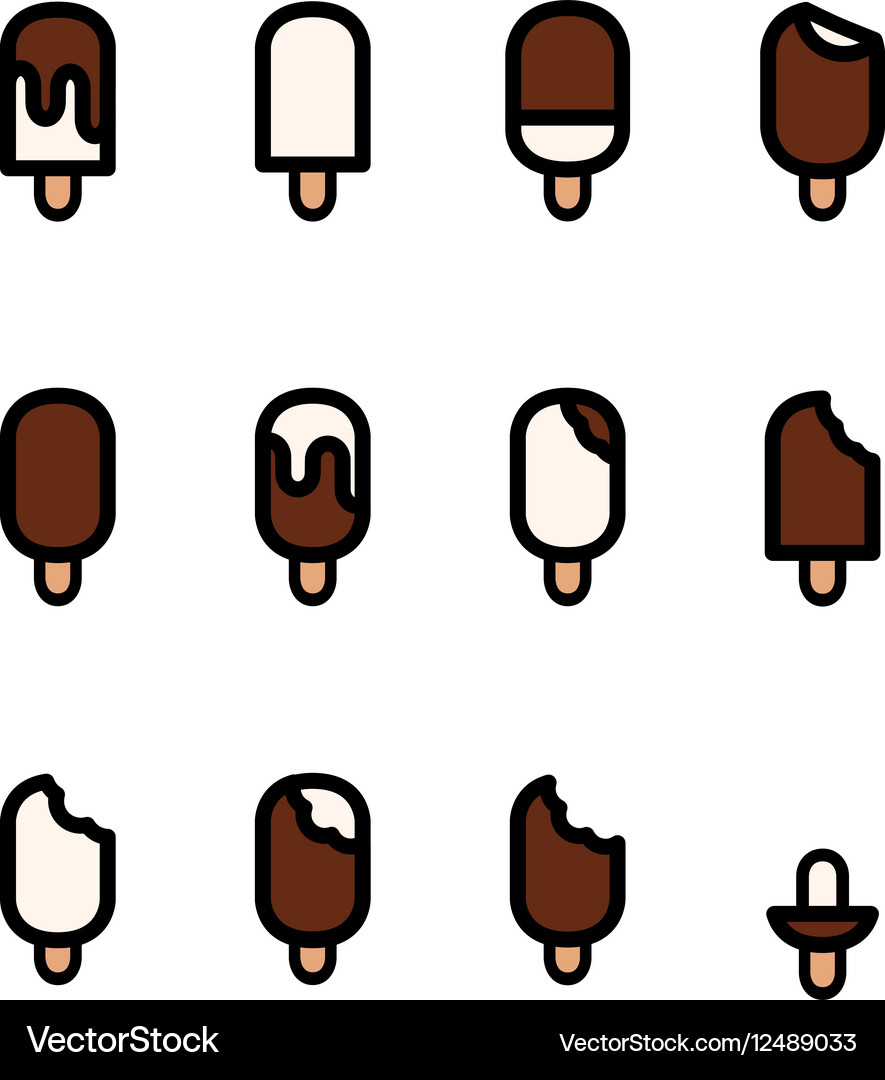 Frozen ice cream chocolate covered ad Royalty Free Vector