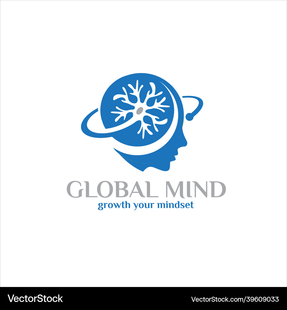 Global neuron mind logo designs for health Vector Image