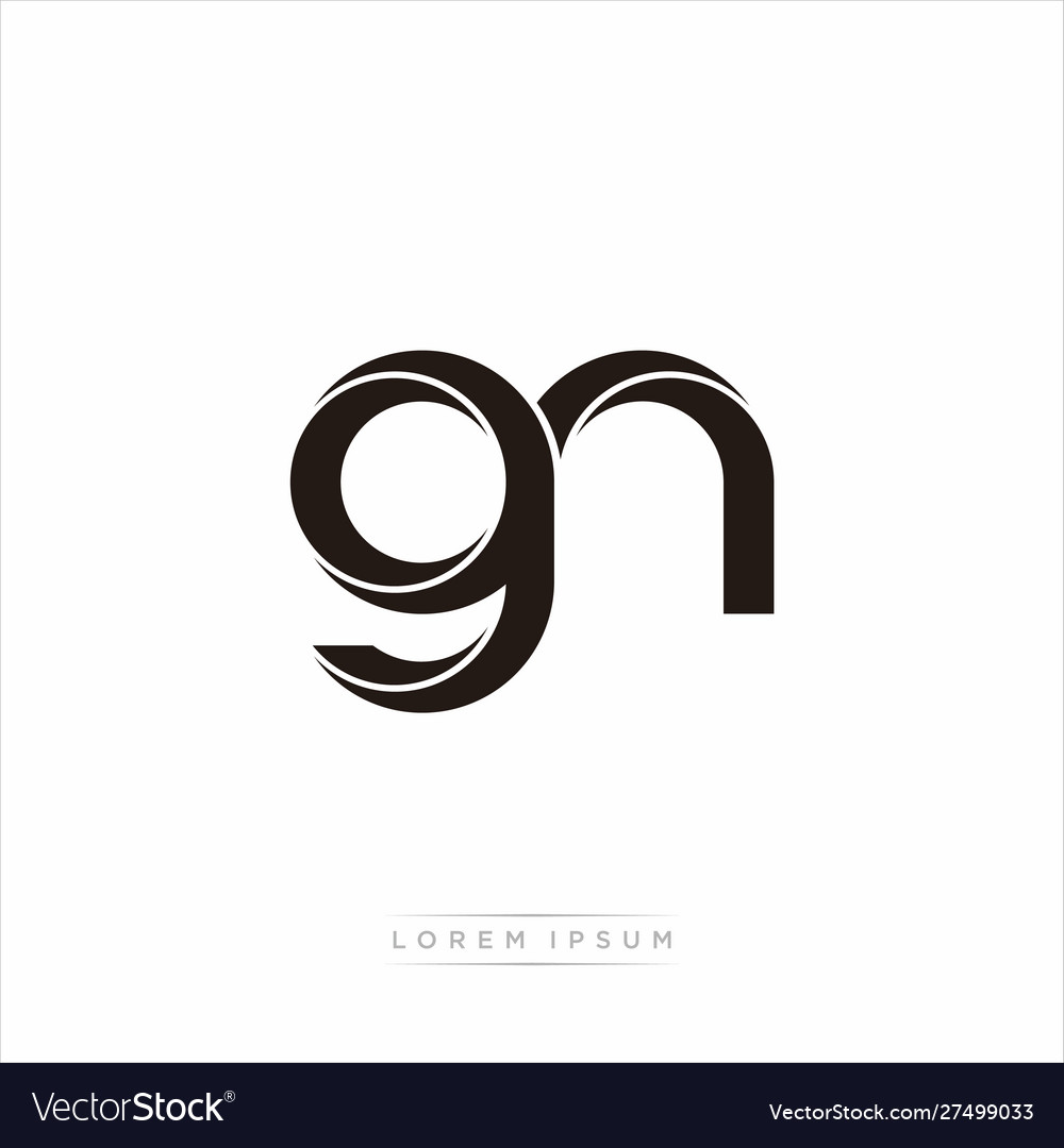 Gn initial letter split lowercase modern monogram Vector Image