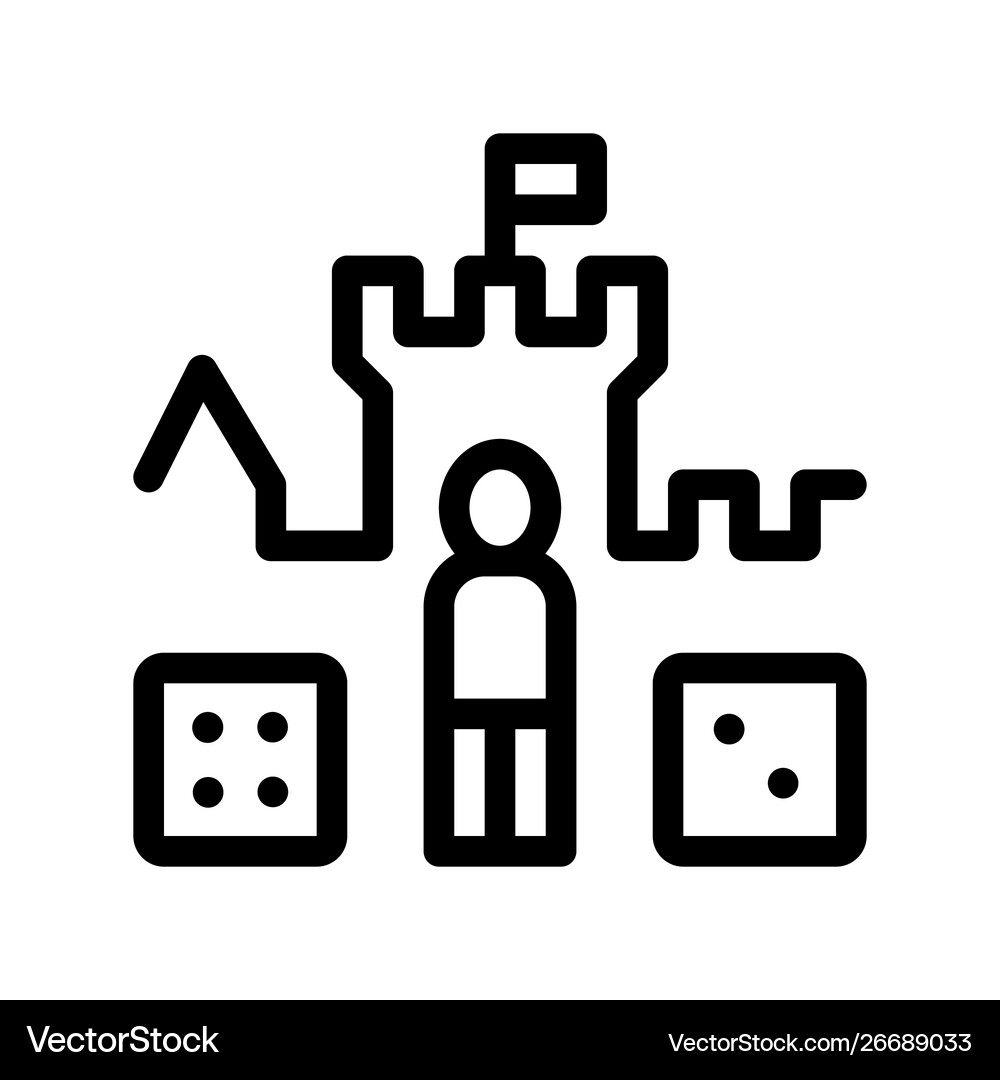 Interactive kids castle personage sign icon Vector Image