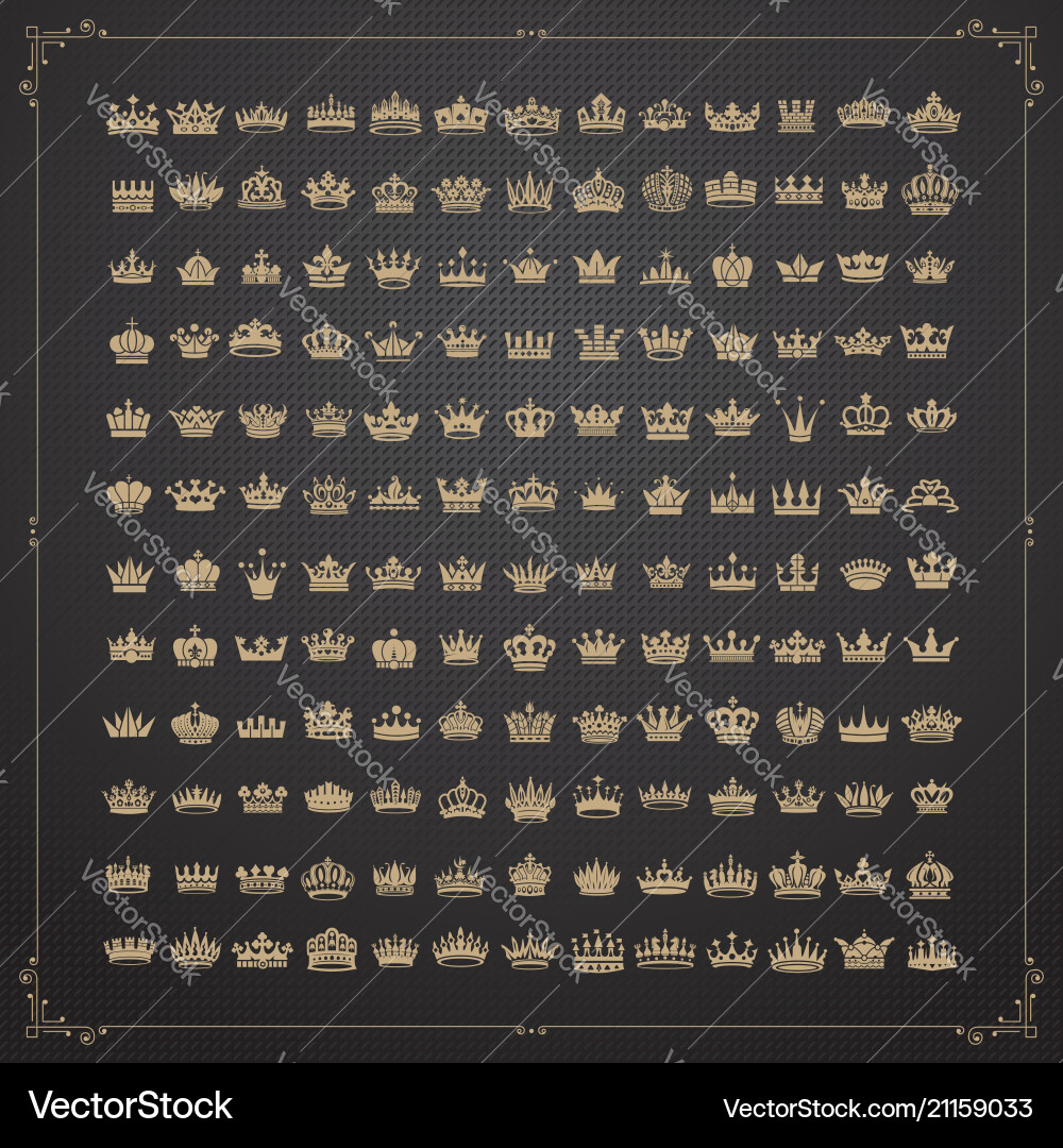 King and queen crowns symbols Royalty Free Vector Image
