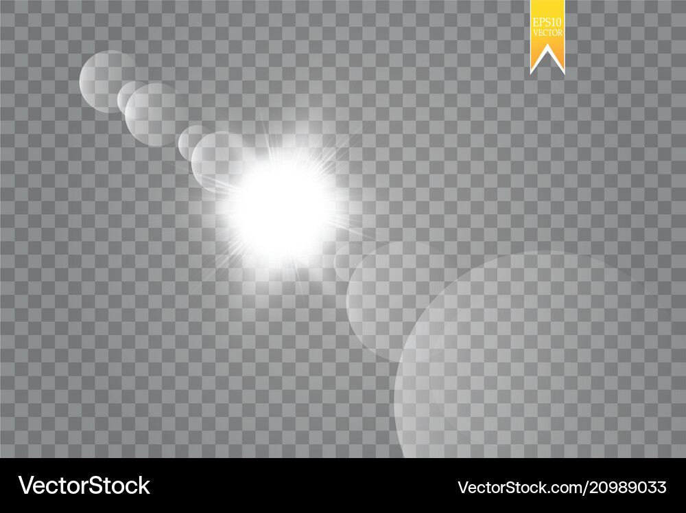 Lens flare effect isolated on transparent Vector Image