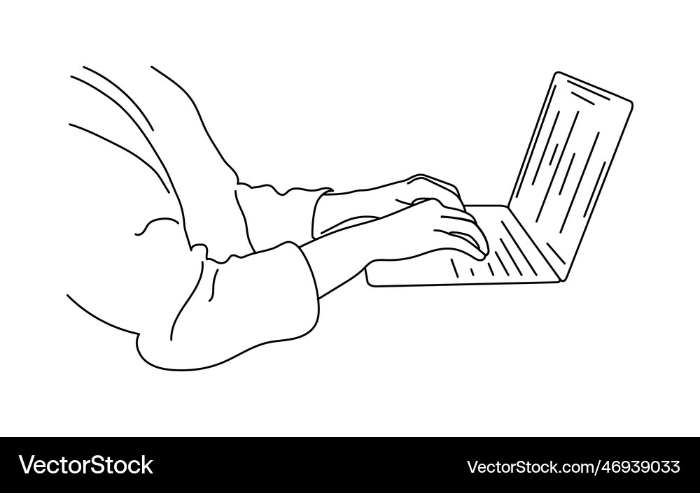Line drawing of professional worker hand Vector Image