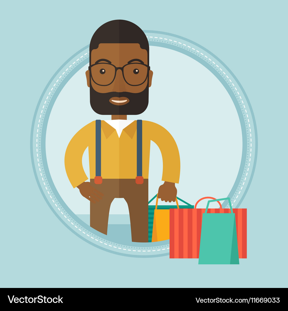 Man with shopping bags Royalty Free Vector Image