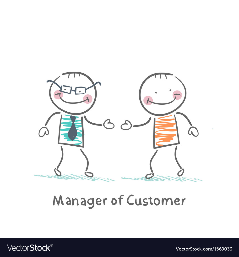 Manager customer greets with client Royalty Free Vector