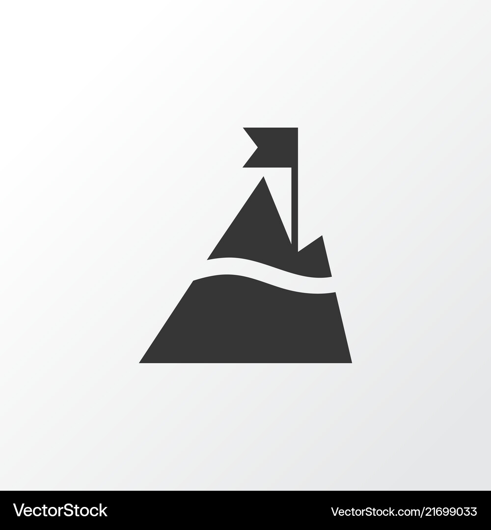 Mountain with flag icon symbol premium quality Vector Image