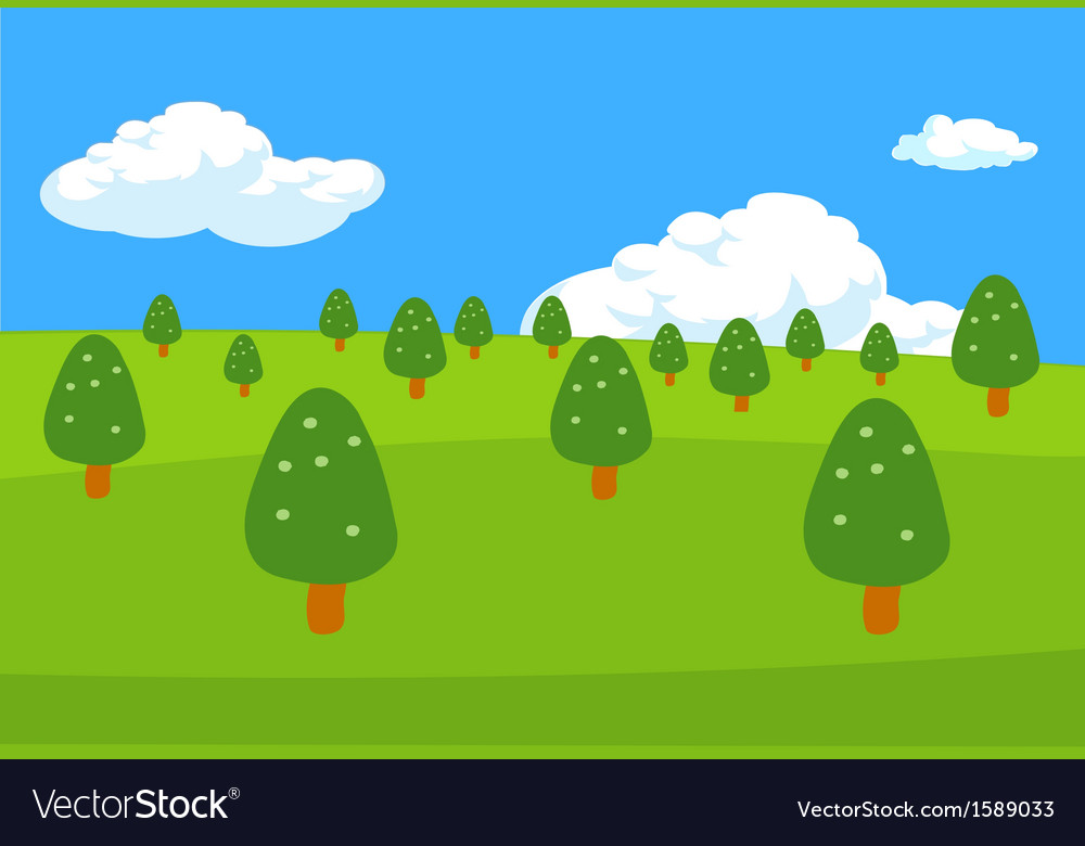 Trees landscape background Royalty Free Vector Image