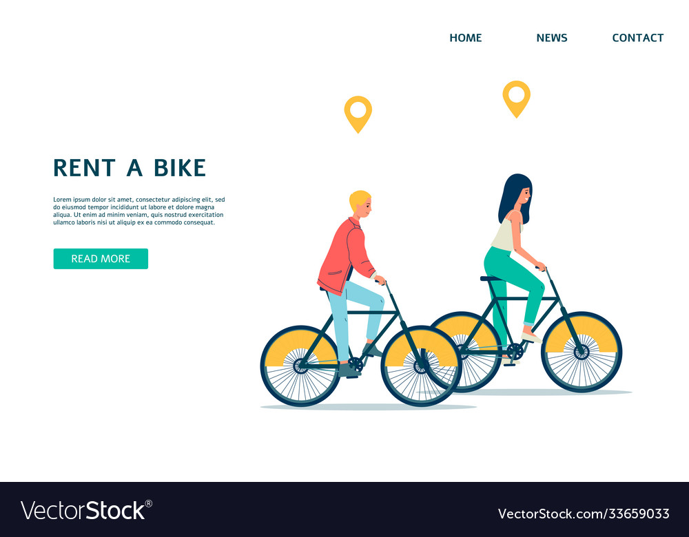 Web banner template for bicycle rental services Vector Image