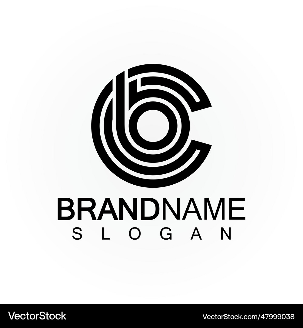 Alphabet letters monogram logo cbbcb and c Vector Image