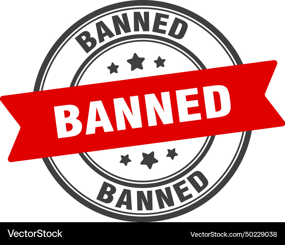 Banned stamp label on transparent Royalty Free Vector Image