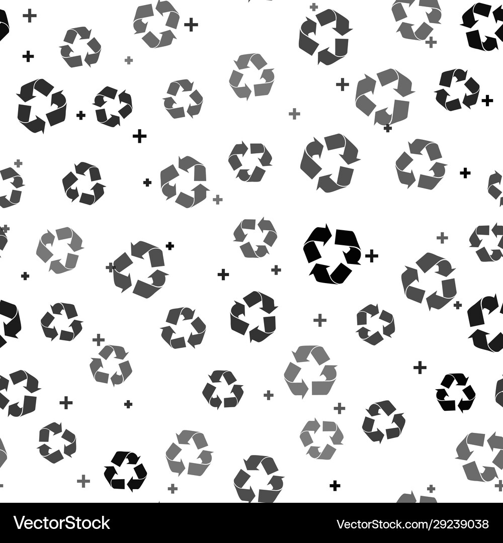 Black recycle symbol icon isolated seamless Vector Image