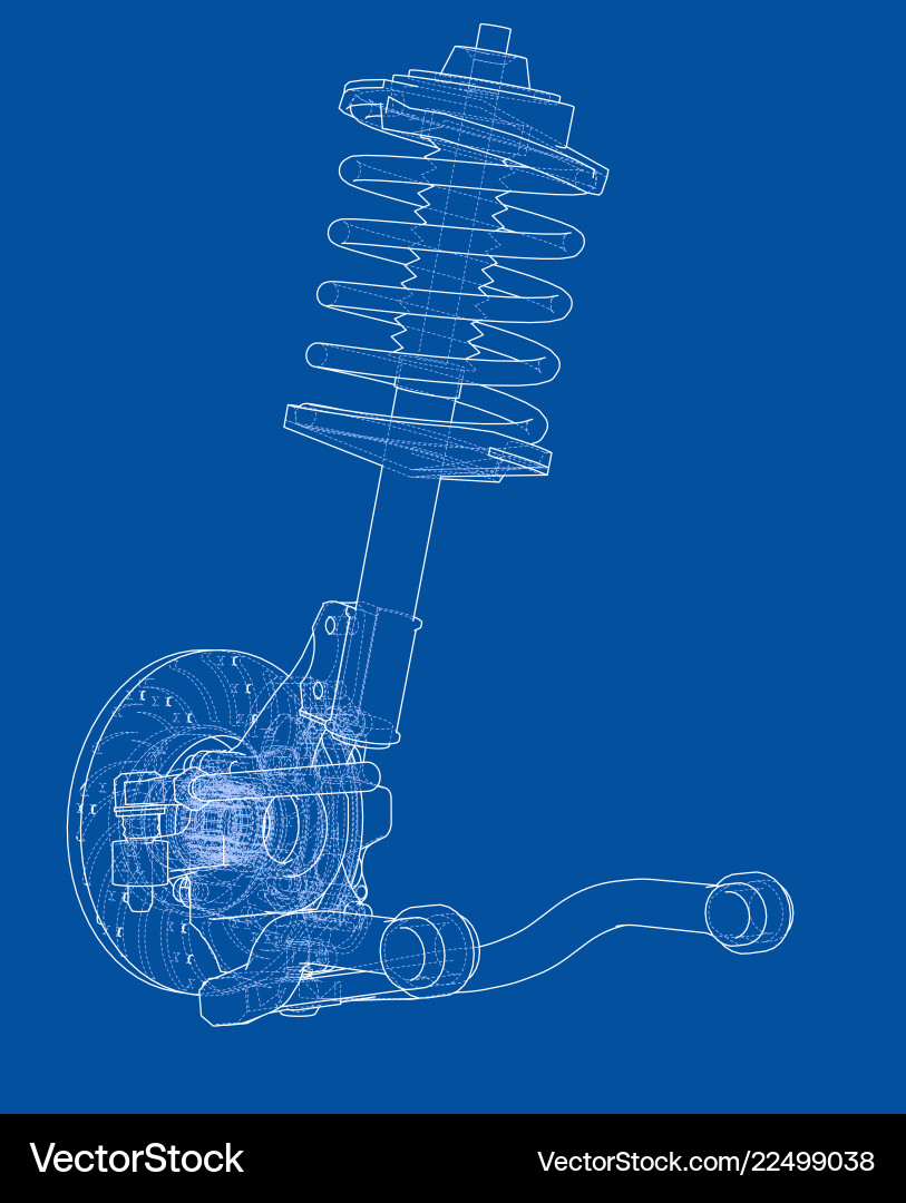 Car suspension with shock absorber Royalty Free Vector Image