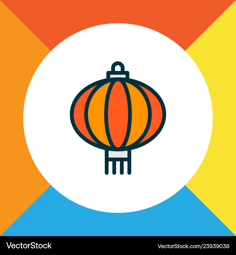 Chinese lantern icon colored line symbol premium Vector Image