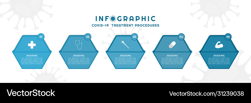 Infographic overlap hexagon design covid-19 Vector Image