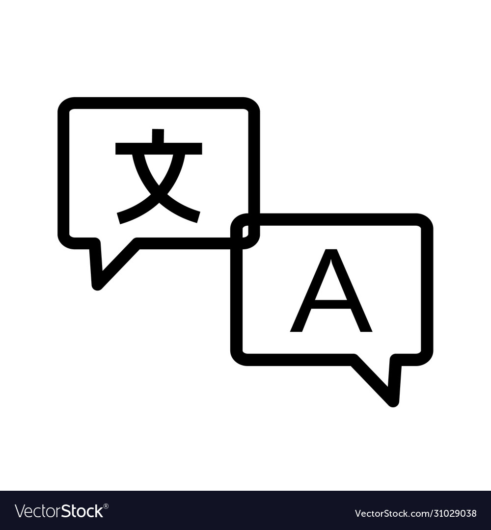 Language translation icon on white background Vector Image