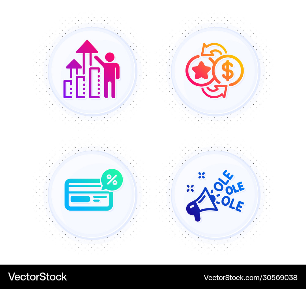 Loyalty points employee results and cashback Vector Image