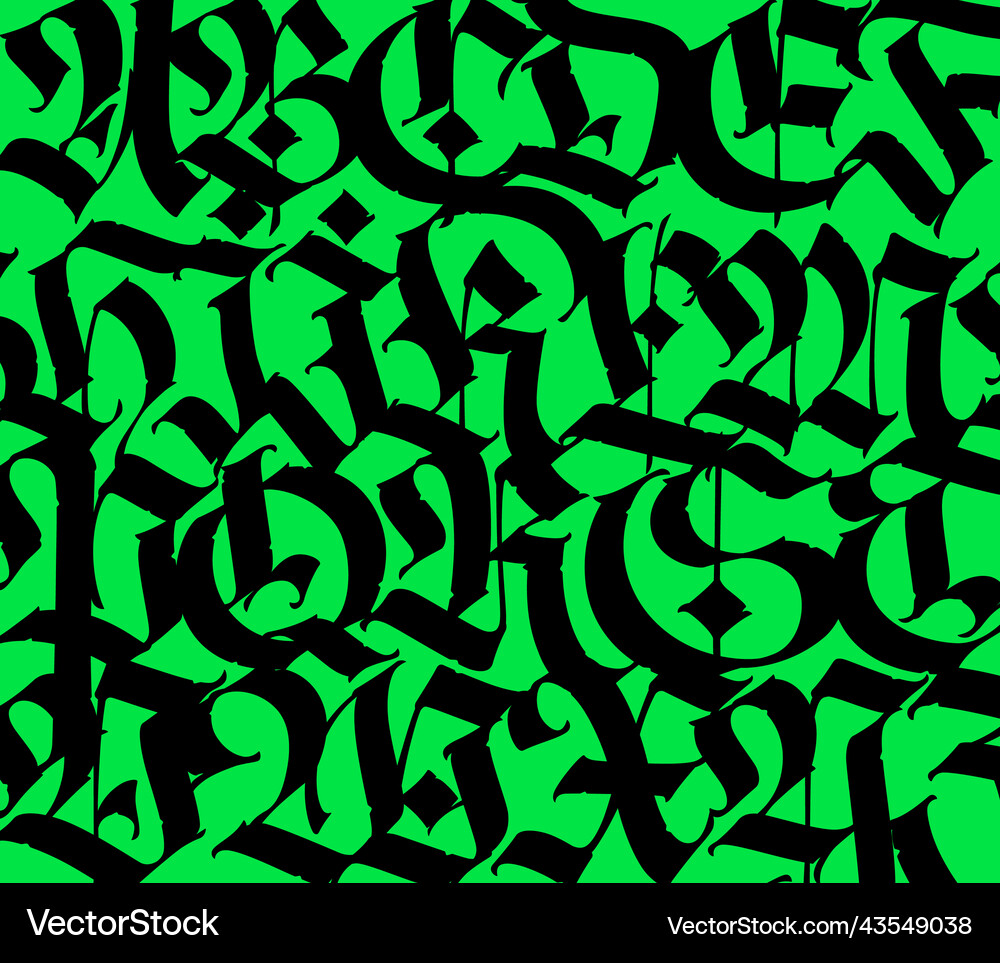 Pattern Ornament In The Gothic Style Alphabet Vector Image