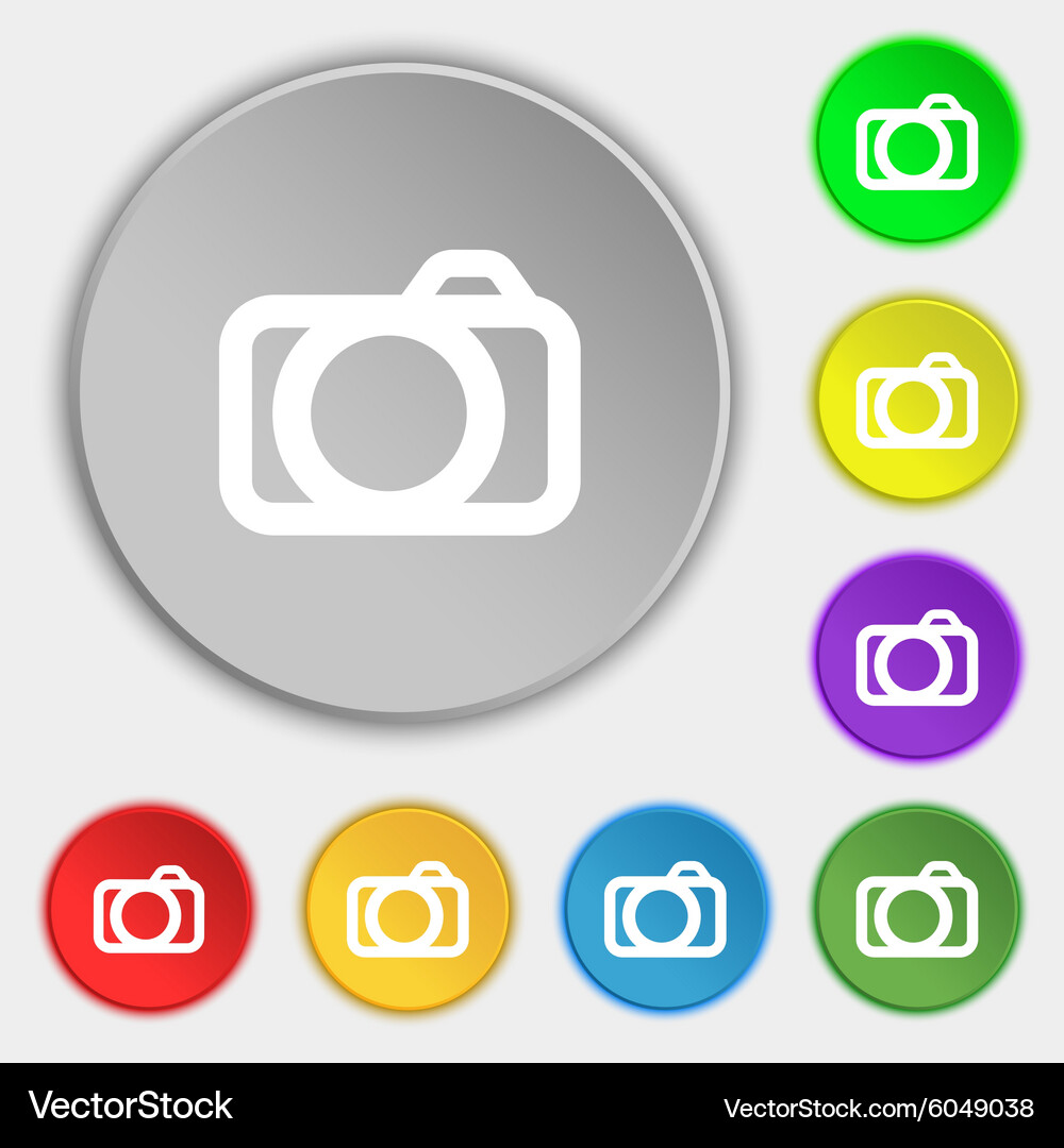 Photo camera sign icon digital symbol Royalty Free Vector