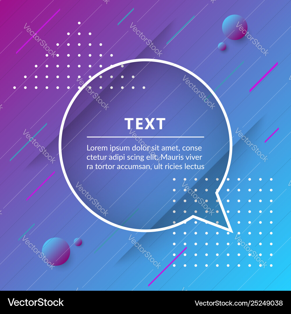 Quote box isolated on trendy geometric background Vector Image