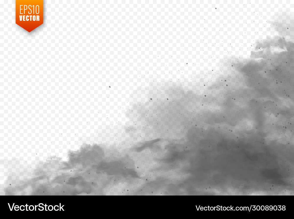 Realistic dust clouds sand storm polluted dirty Vector Image