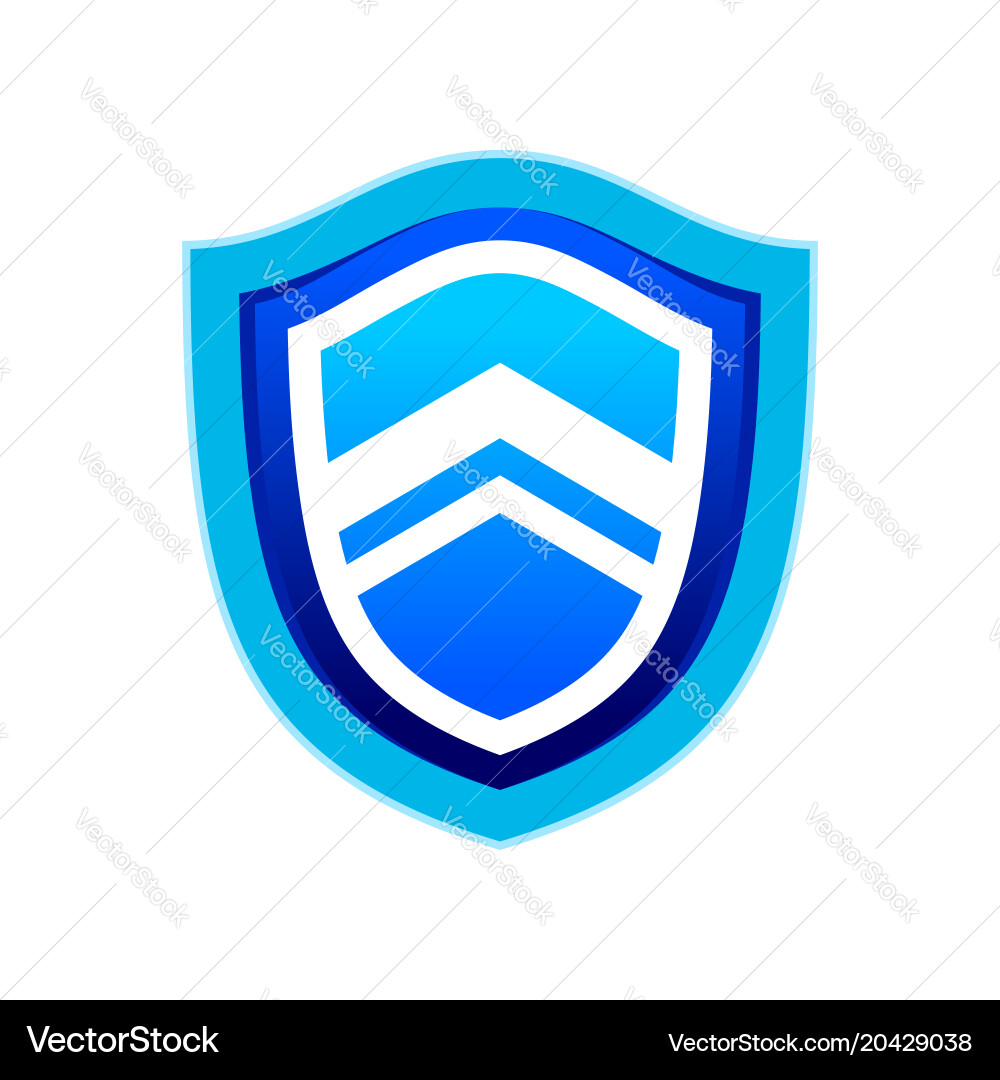 Rising up blue modern shield symbol logo design Vector Image