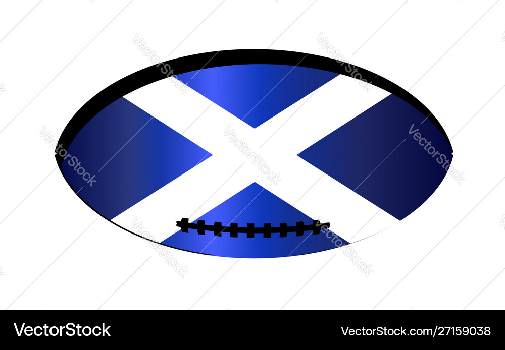 Scotish flag rugby ball Royalty Free Vector Image