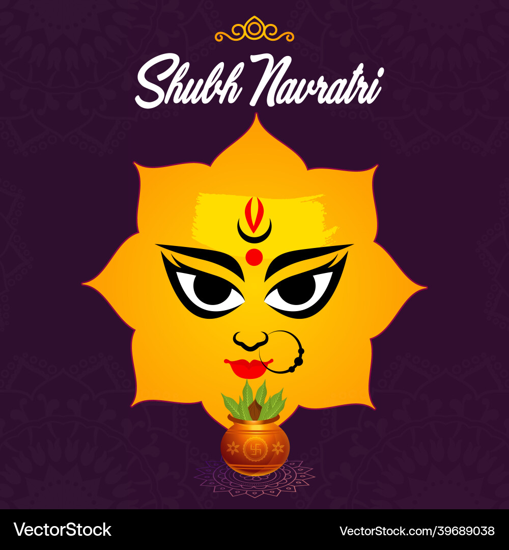 Shubh navratri banner design Royalty Free Vector Image