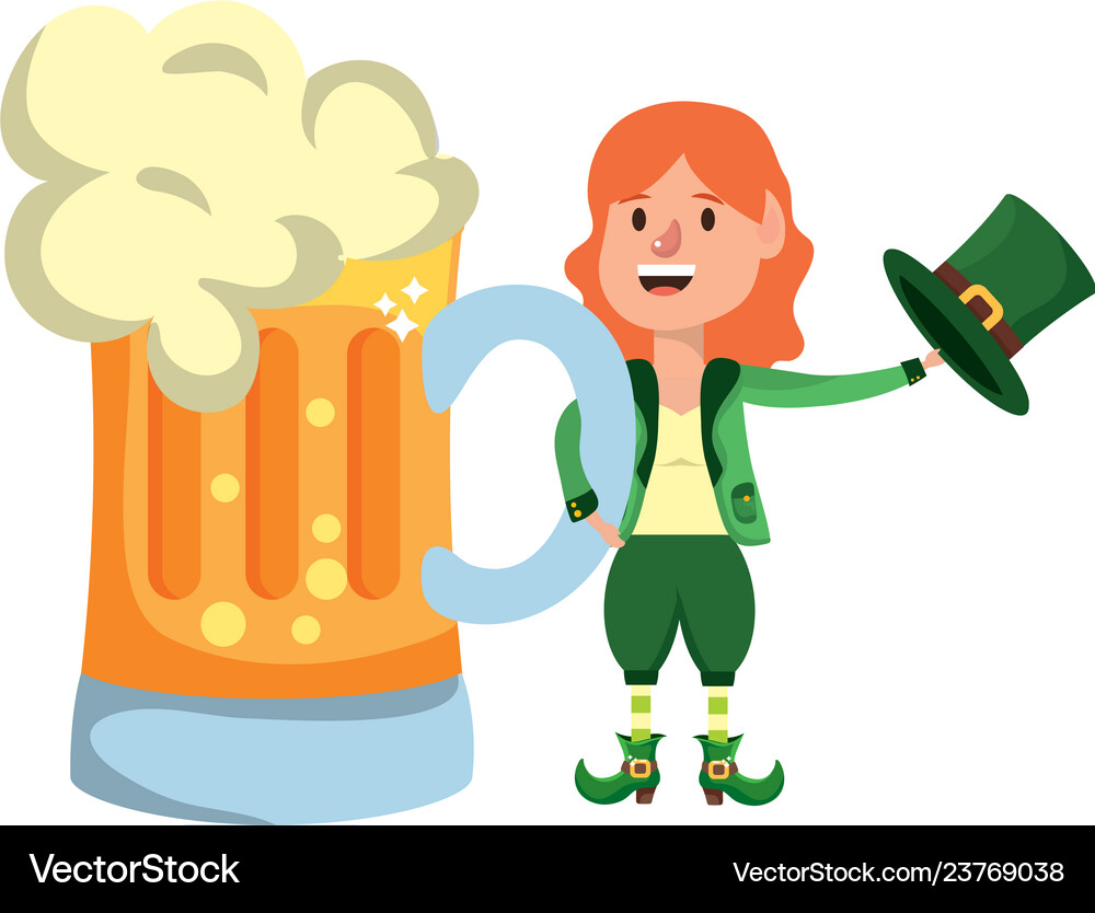 St patricks day elf Royalty Free Vector Image - VectorStock