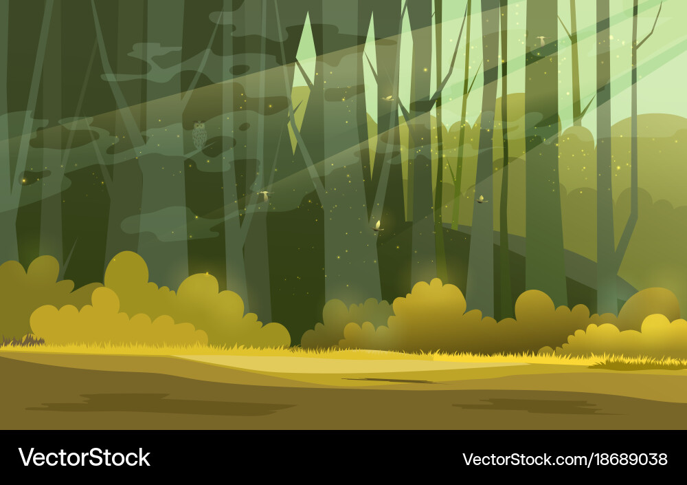 Sunny forest background Royalty Free Vector Image