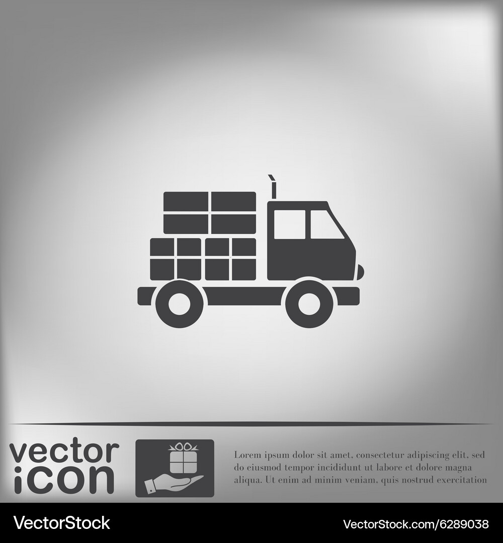 Truck logistic icon symbol laden Royalty Free Vector Image