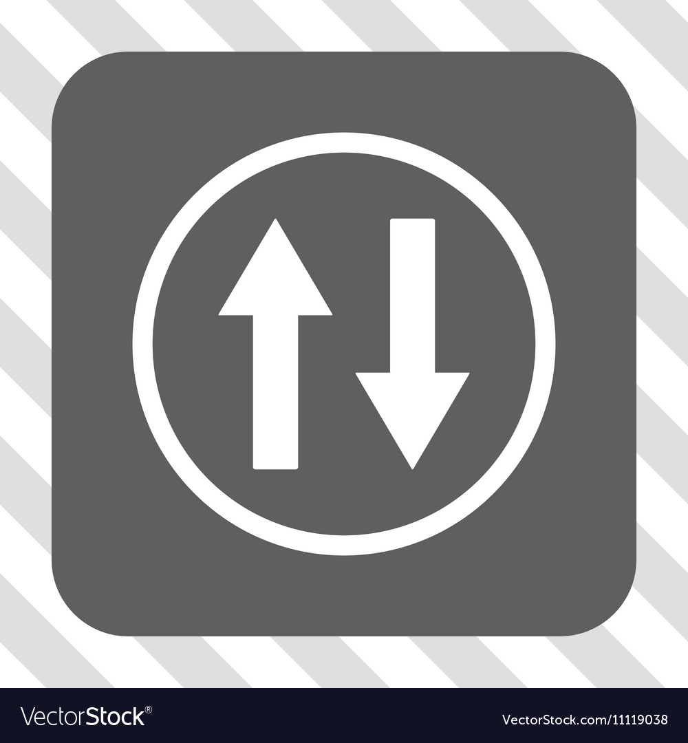 Vertical flip arrows rounded square button Vector Image