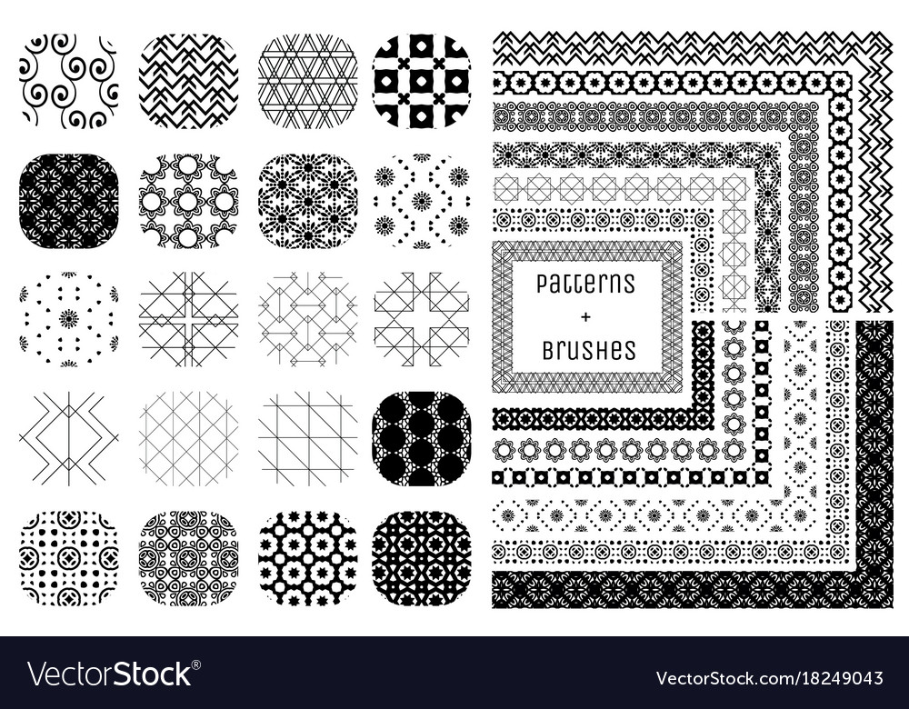 20 geometric patterns and 12 pattern Royalty Free Vector