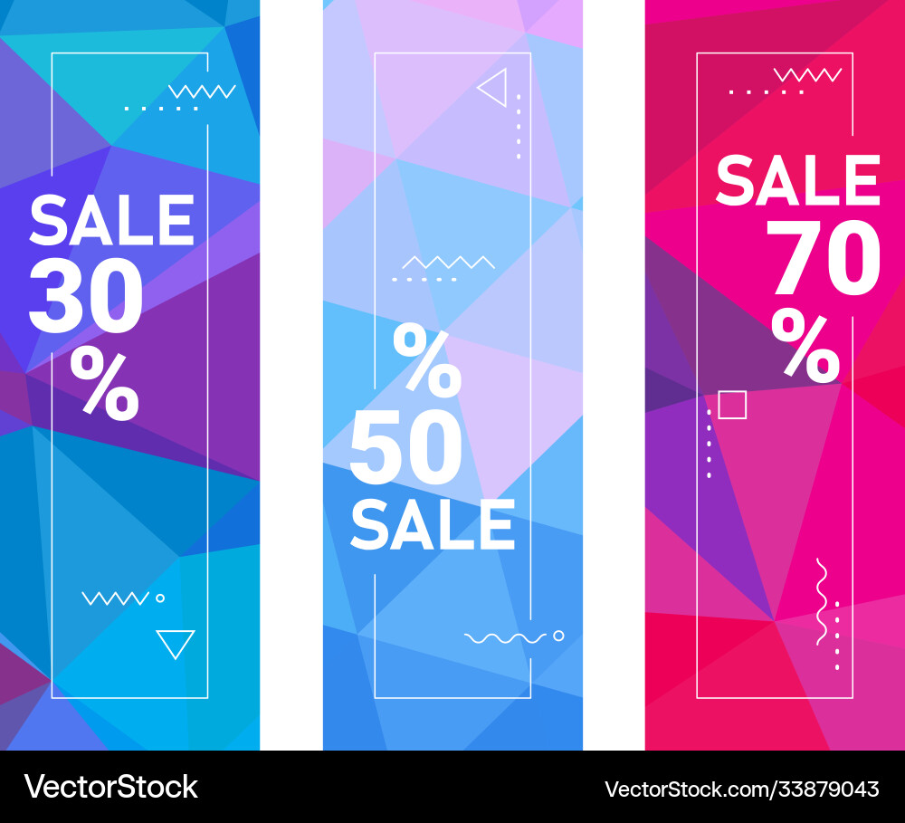 Abstract trendy polygonal sale design Royalty Free Vector