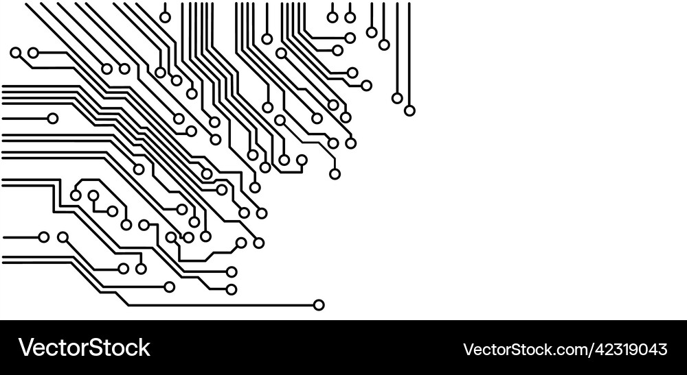Circuit board or motherboard lines and dots Vector Image