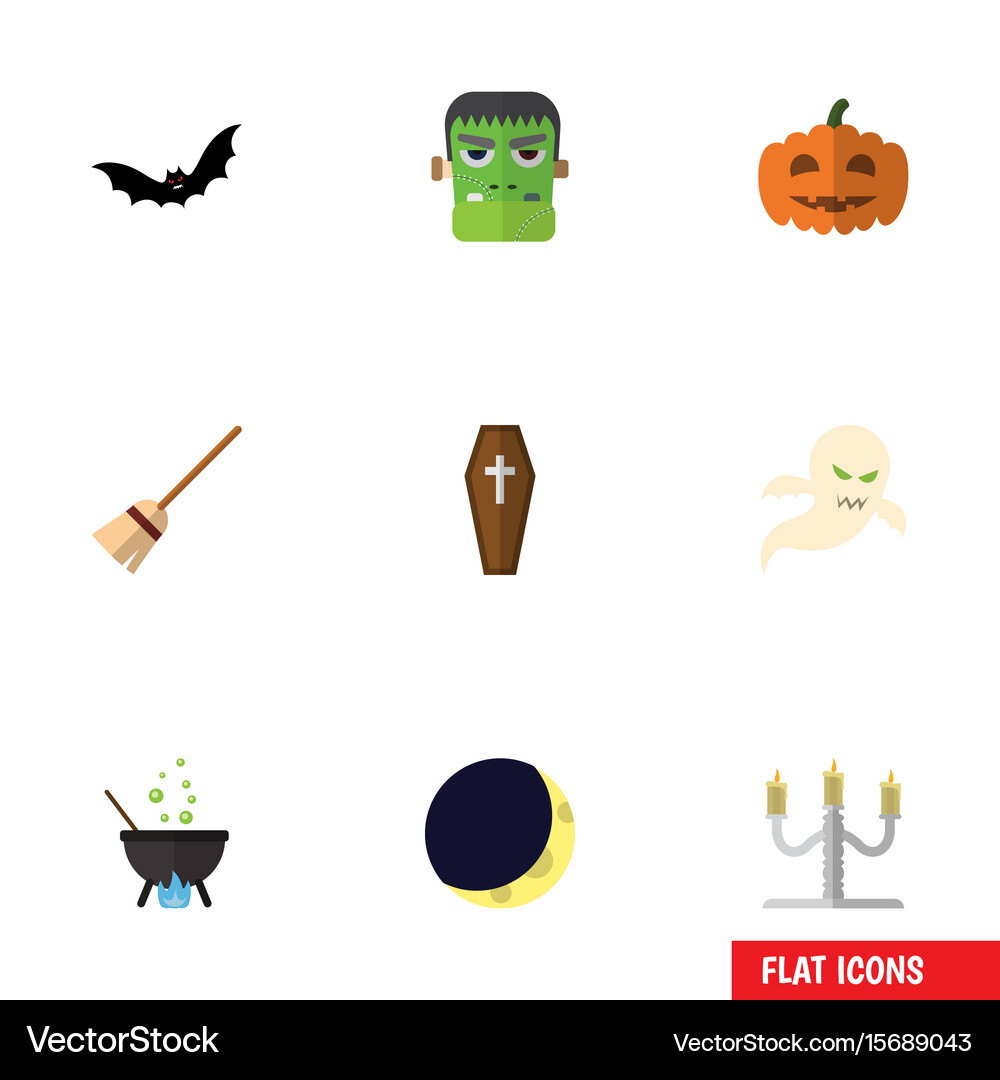 Flat icon festival set superstition monster Vector Image