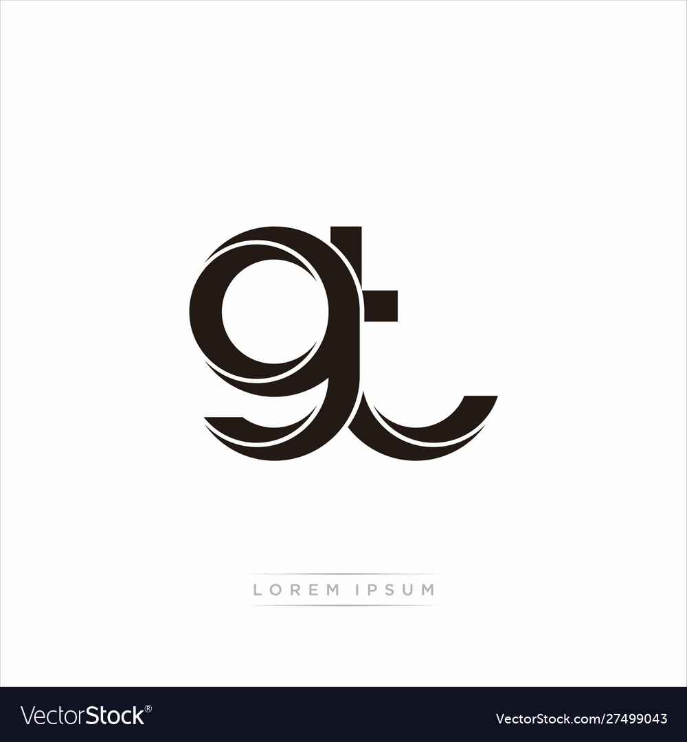 Gt initial letter split lowercase modern monogram Vector Image