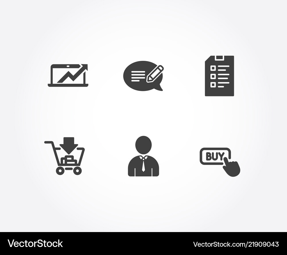 Human message and checklist icons shopping Vector Image