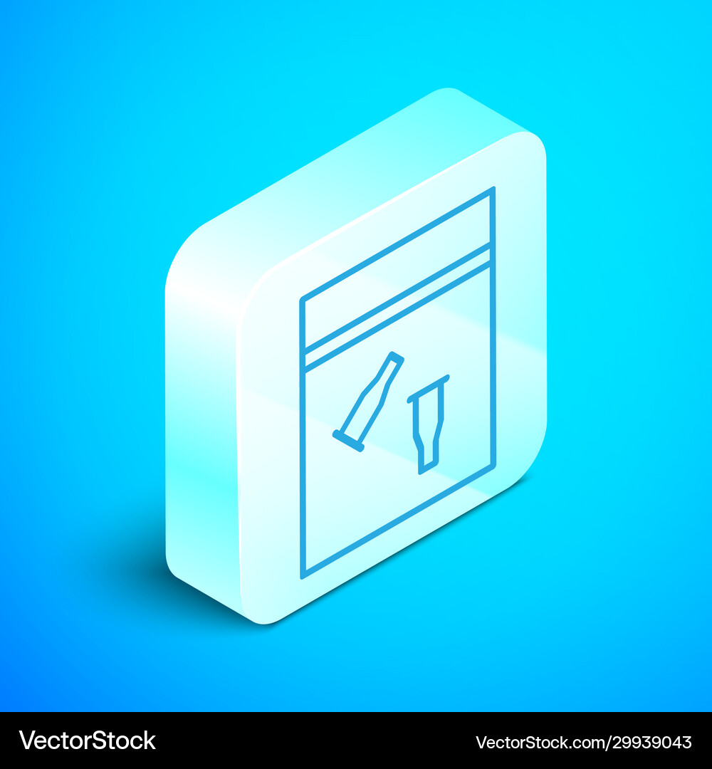 Isometric line evidence bag and bullet icon Vector Image