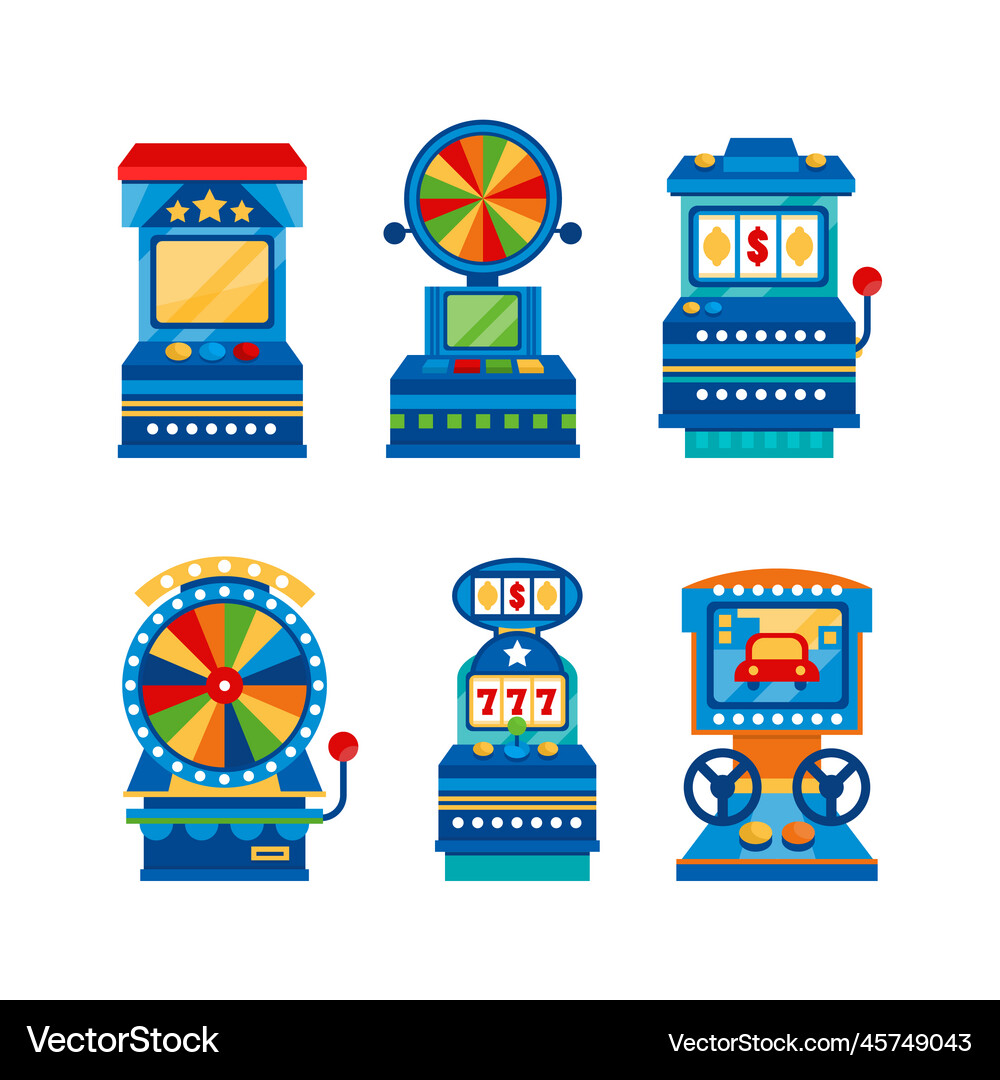 Slot arcade gambling machine with lever and button