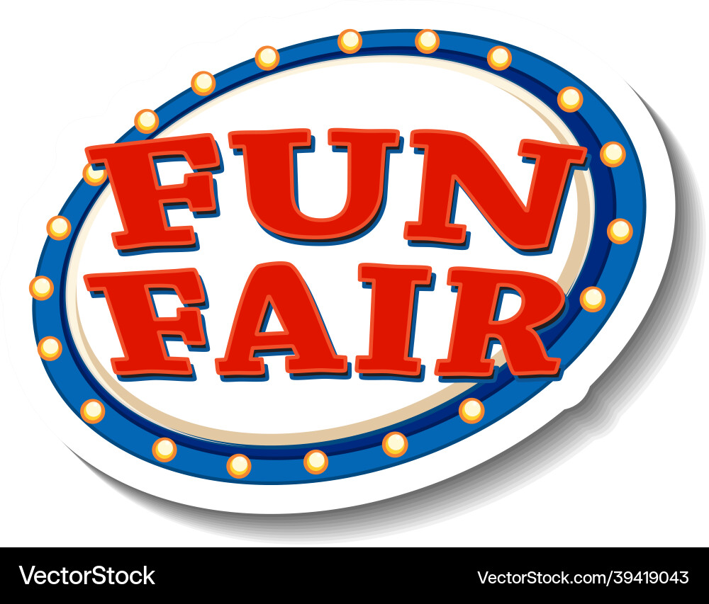 Sticker template with funfair banner isolated Vector Image