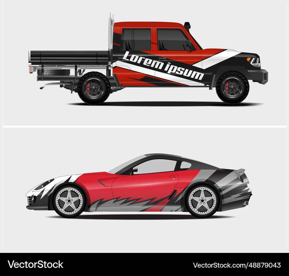 Vinyl car wraps vehicle sticker design Royalty Free Vector