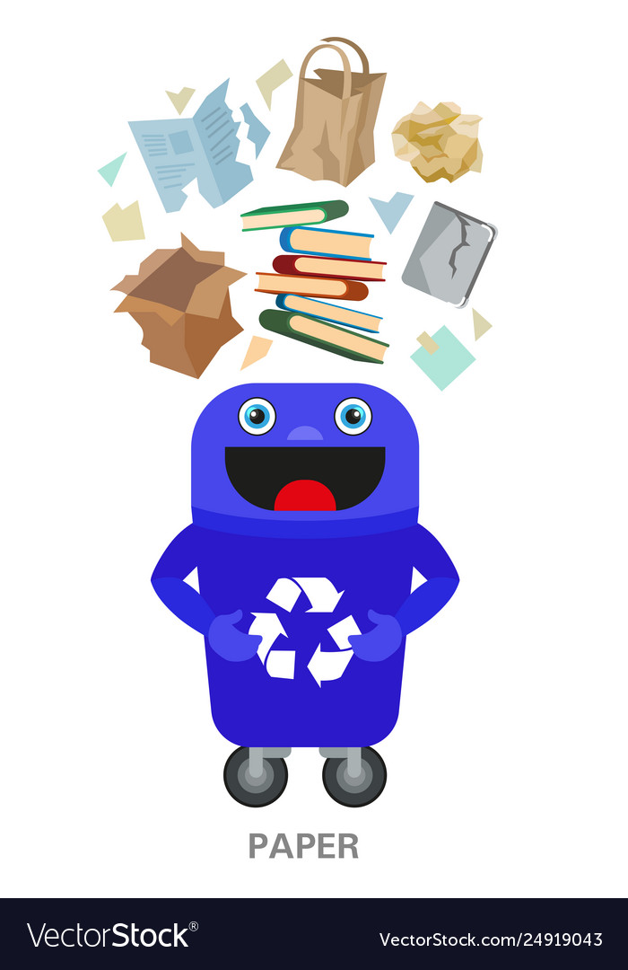 Waste sorting and recycling concept color Vector Image